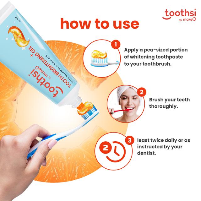 toothsi Tooth Brightening Gel | with Vit C booster sphere | makeO toothsi